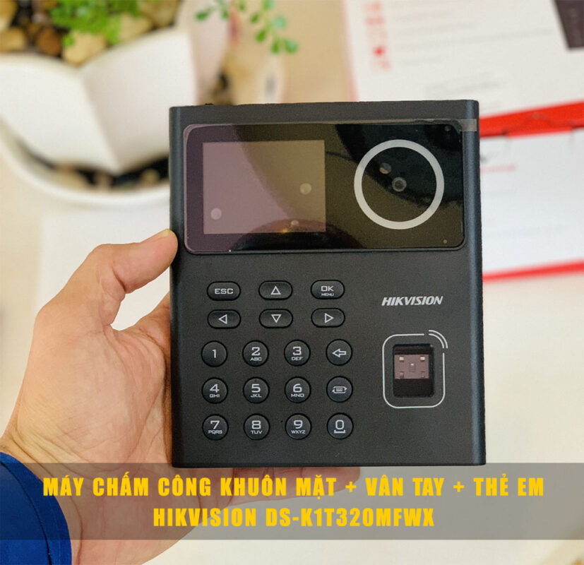 Máy chấm công nhận diện khuôn mặt, vân tay HIKVISION DS-K1T320MFWX - SYSCOM